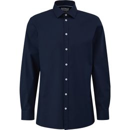 s.Oliver BLACK LABEL Freizeithemd, Slim Fit, 1/1 Arm, Kent-Kragen, für Herren, blau, 39