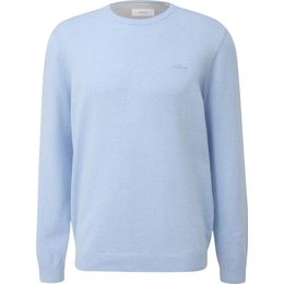 s.Oliver Strickpullover, Logo-Stickerei, für Herren, blau, M