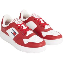 Tommy Jeans Sneaker "Retro Basket", Leder, Schnürung, für Herren, rot, 44