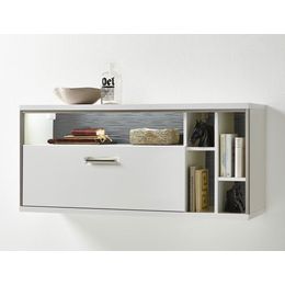 Expendio Vitrine Travis 10 weiß Hochglanz 124x56x38 cm vormontiert mit Beleuchtung