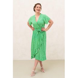 Lelü Fashion Sommerkleid Maxikleid in Wickeloptik durch einen Gürtel lässt sich das Kleid individuell taillieren