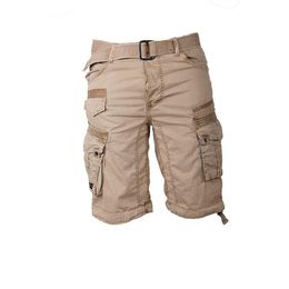 Geographical Norway Shorts Herren Cargo Shorts kurze Hose Short Bermuda Knielang Gürtel Sommer