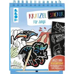 Kratzel-Sticker für Jungs, m. Holz-Kratzstift - frechverlag, Taschenbuch