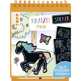 Kratzel Sticker Pferde, m. Holz-Kratzstift - frechverlag, Gebunden
