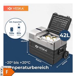 VESKA Kompressor K&uuml;hlbox elektrisch, Gefriertruhe mit APP-Steuerung - 42l anthrazit