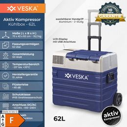 VESKA Kompressor Kühlbox elektrisch, Gefriertruhe mit APP-Steuerung - 62l blau