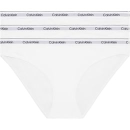 Calvin Klein Slip, 3er-Pack, Logo-Bund, für Damen, weiß, XL