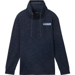 Tom Tailor Sweatshirt, Brusttasche, Tunnelzug, für Herren, blau, M