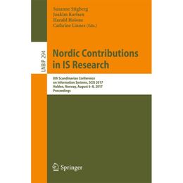 Springer International Publishing Nordic Contributions in IS Research, Kartoniert (TB)