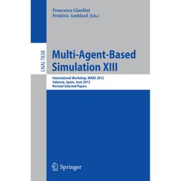 Springer Multi-Agent-Based Simulation XIII, Kartoniert (TB)