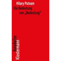 Klostermann Die Bedeutung von "Bedeutung" - Hilary Putnam, Kartoniert (TB)