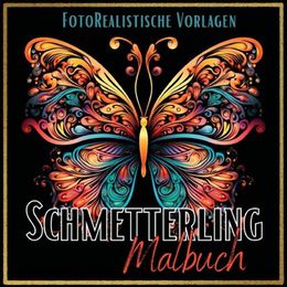 Malbuch Schmetterling "Fotorealistisch". - Lucy´s Schwarze Malbücher, Kartoniert (TB)