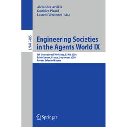 Springer Berlin Heidelberg Engineering Societies in the Agents World IX, Kartoniert (TB)