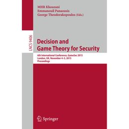 Springer International Publishing Decision and Game Theory for Security, Kartoniert (TB)