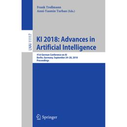 Springer International Publishing KI 2018: Advances in Artificial Intelligence, Kartoniert (TB)