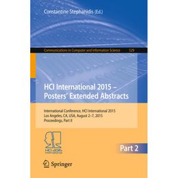 Springer International Publishing HCI International 2015 - Posters' Extended Abstracts.Pt.2, Kartoniert (TB)