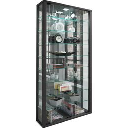 Vcm Wandvitrine Hängevitrine Glasvitrine Vitrine Glas Vitrosa Maxi Spiegel (Farbe: Schwarz)