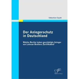 Der Anlegerschutz in Deutschland - Sebastian Capek, Kartoniert (TB)