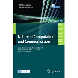 Springer International Publishing Nature of Computation and Communication, Kartoniert (TB)