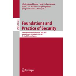 Springer International Publishing Foundations and Practice of Security, Kartoniert (TB)