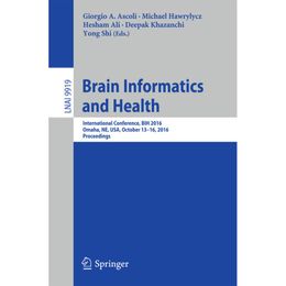 Springer International Publishing Brain and Health Informatics, Kartoniert (TB)