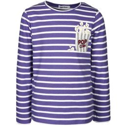 zoolaboo - Langarmshirt POPCORN gestreift in lila/weiß, Gr.92