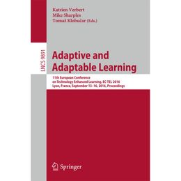 Springer International Publishing Adaptive and Adaptable Learning, Kartoniert (TB)