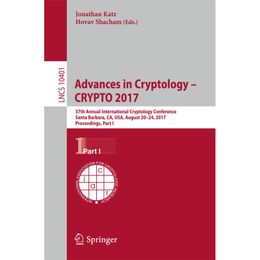 Springer International Publishing Advances in Cryptology - CRYPTO 2017, Kartoniert (TB)