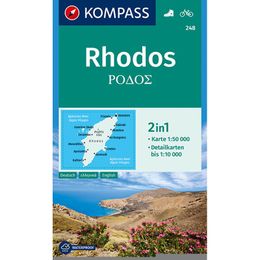 KOMPASS Wanderkarte 248 Rhodos 1:50.000, Karte (im Sinne von Landkarte)