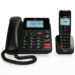 Fysic DECT Telefon mit Schnur u. Anrufbeantworter für Senioren FX-8025