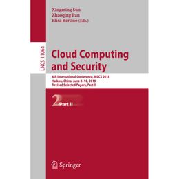 Springer International Publishing Cloud Computing and Security, Kartoniert (TB)