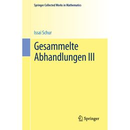 Springer Berlin Heidelberg Gesammelte Abhandlungen III - Issai Schur, Kartoniert (TB)