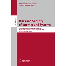 Springer Risks and Security of Internet and Systems, Kartoniert (TB)