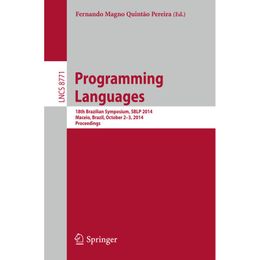 Springer International Publishing Programming Languages, Kartoniert (TB)