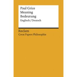Meaning / Bedeutung - Paul Grice, Taschenbuch