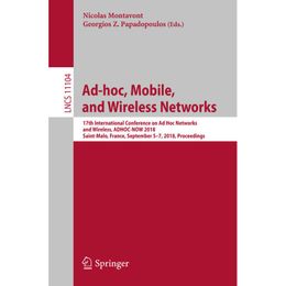 Springer International Publishing Ad-hoc, Mobile, and Wireless Networks, Kartoniert (TB)