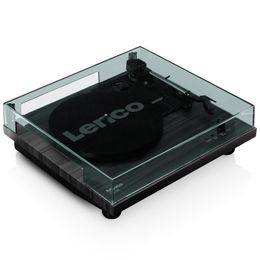 Lenco Plattenspieler Riemenantrieb, Holzgehäuse LS-10BK (Farbe: schwarz)