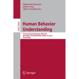 Springer International Publishing Human Behavior Understanding, Kartoniert (TB)