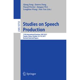 Springer International Publishing Studies on Speech Production, Kartoniert (TB)