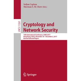 Springer Cryptology and Network Security, Kartoniert (TB)