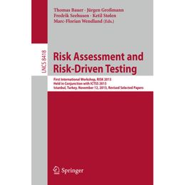 Springer International Publishing Risk Assessment and Risk-Driven Testing, Kartoniert (TB)