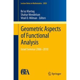 Springer Geometric Aspects of Functional Analysis, Kartoniert (TB)