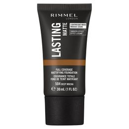 Rimmel London Lasting Matte Foundation 30ml (Various Shades) - 504 Deep Mocha