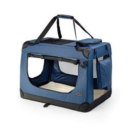 Lionto Hundetransportbox - faltbar - blau S