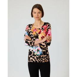 Ovanti Strickdesign Classic Pullover "Leo-Blüten-Print"