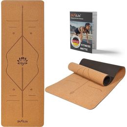 DH FitLife Yogamatte aus hochwertigem Kork & TPE
