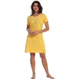 Rebelle Nachthemd Damen Schlafshirt mit kurzem Arm (1-tlg) Baumwolle