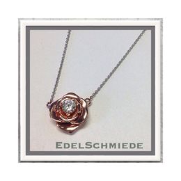 Edelschmiede925 Collier Edelschmiede925 Halskette 925 Silber rhod + rosé vergoldeter Rose