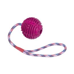 Nobby Spielknochen Vollgummi Ball mit Seil lila