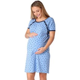 Be Mammy Umstandsnachthemd Damen Nachtkleid Umstandsmode Umstandsnachthemd Mutterschaft BE20-287 (1-tlg)